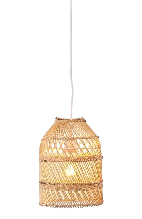 THE ARTISAN & COMPANY Bell Rattan Pendant Hanging Light - Natural