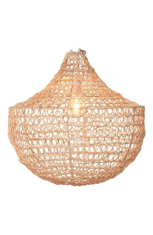 THE ARTISAN & COMPANY Santa Barbara Rattan Open Weave Pendant - Natural