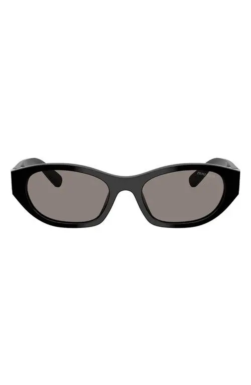 Miu Miu 53mm Irregular Sunglasses - Black/dark Grey