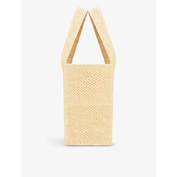 Loewe X Paula's Ibiza Medium Logo-print Raffia-blend Top-handle Bag