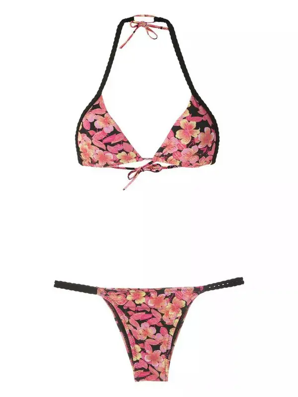 AMIR SLAMA Floral-print Bikini Set - Pink