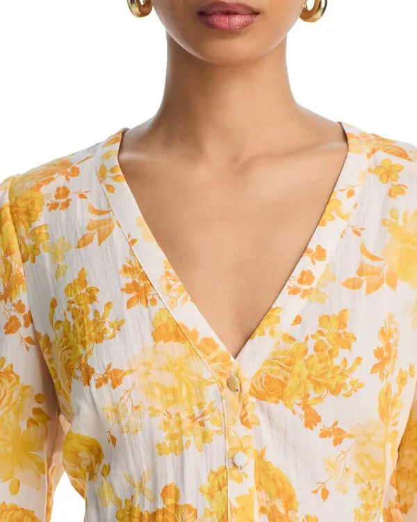 Aqua Printed Peplum Blouse