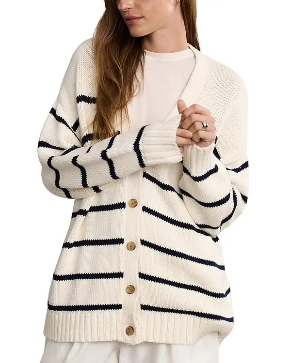 Jenni Kayne Chloe Striped Cardigan - Ivory/navy
