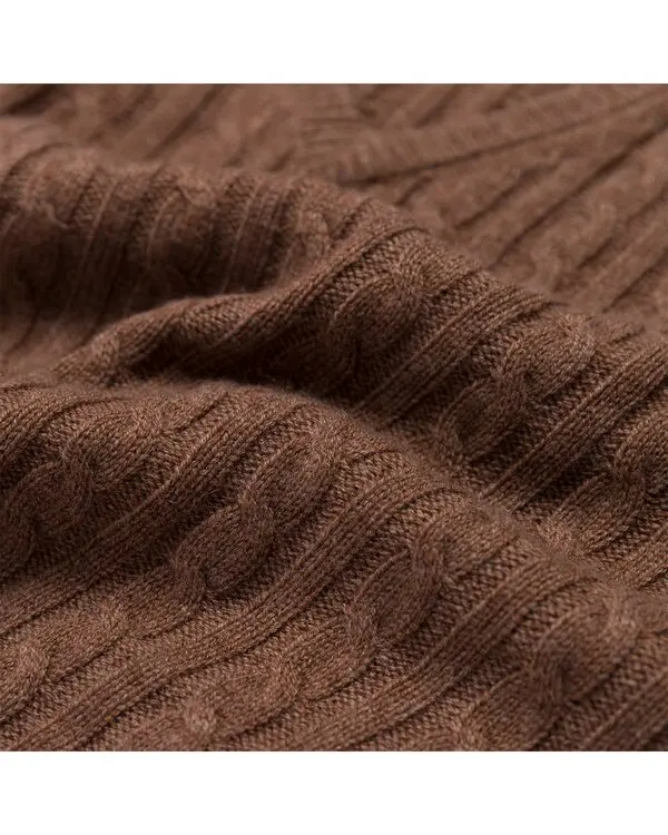 Jenni Kayne Nell Cable Knit V-neck Sweater - Coffee
