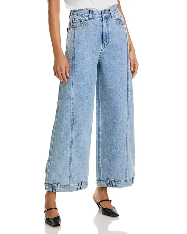 Rokh Palindrome High Rise Barrel Jeans - Light Blue
