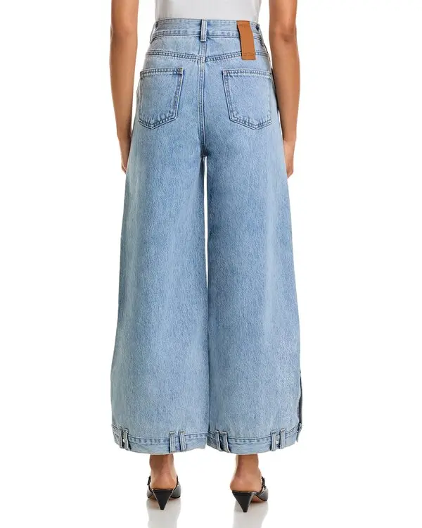 Rokh Palindrome High Rise Barrel Jeans - Light Blue