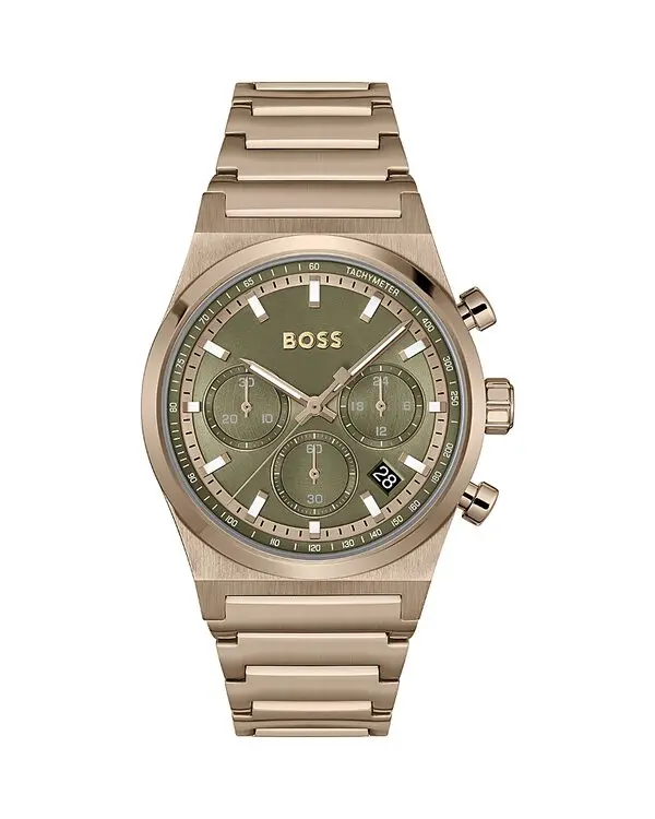 Hugo Boss Candor Chronograph Watch - Green/beige