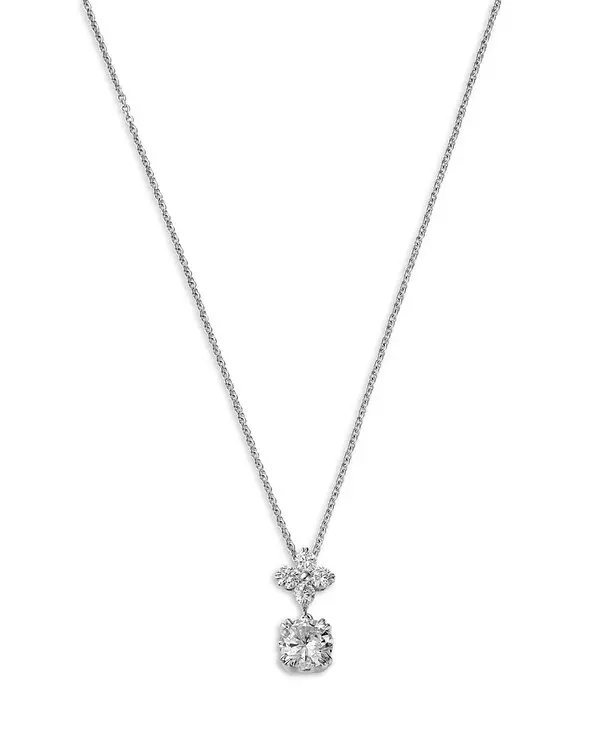 Bloomingdale'S Diamond Solitaire Drop Pendant Necklace 1.0 Tcw - White