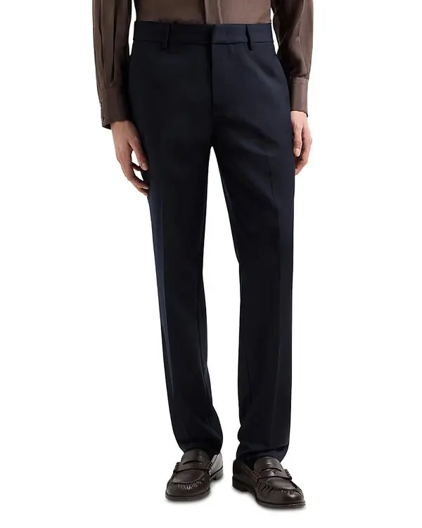 Emporio Armani Twill Suit Trousers - Navy Blue