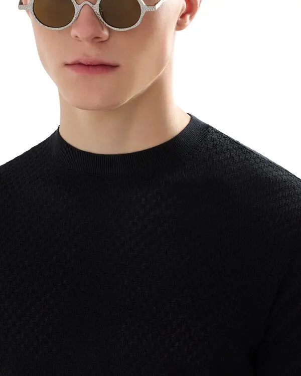 Emporio Armani Knit Jacquard Short Sleeve Sweater