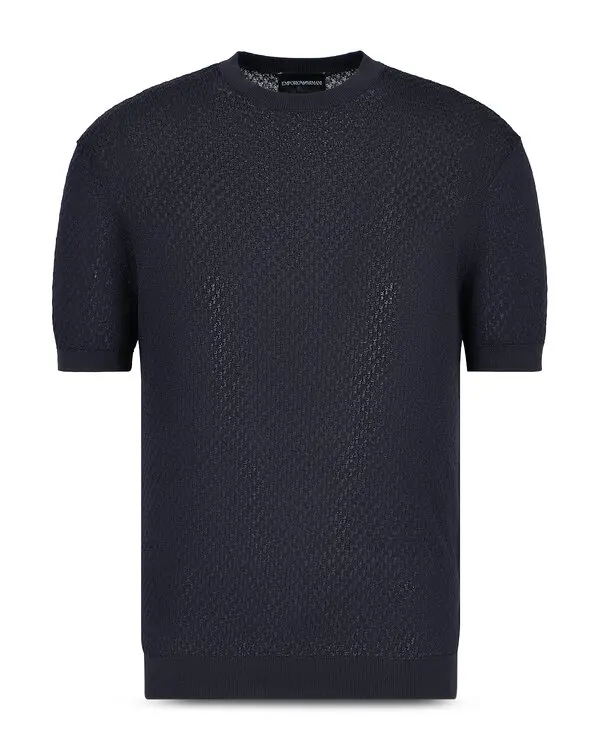 Emporio Armani Knit Jacquard Short Sleeve Sweater