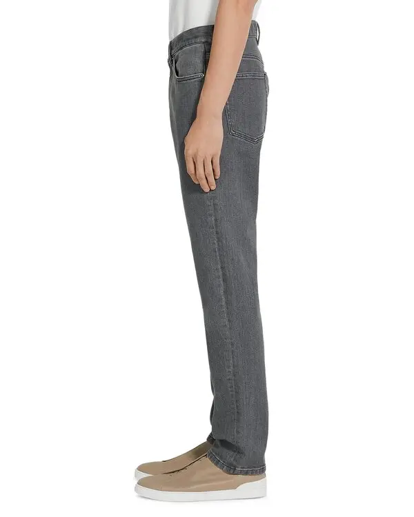 Zegna Roccia Slim Fit Stone Washed Denim Jeans - Grey