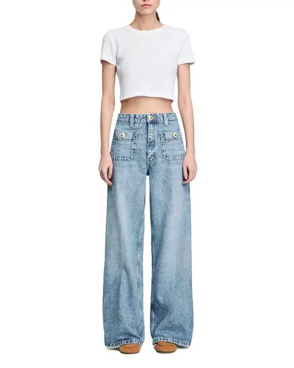Sandro Faded Straight Jeans