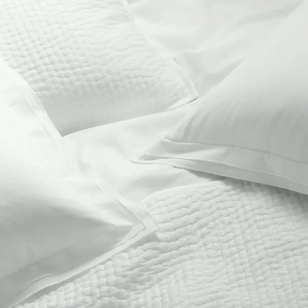 SKY Tipped Double Flange Percale Duvet Cover Set, Twin Exclusive - White