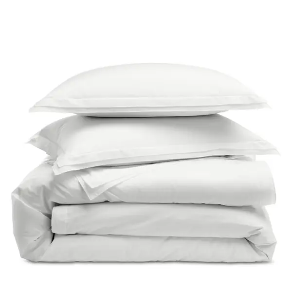 SKY Tipped Double Flange Percale Duvet Cover Set, Twin Exclusive - White