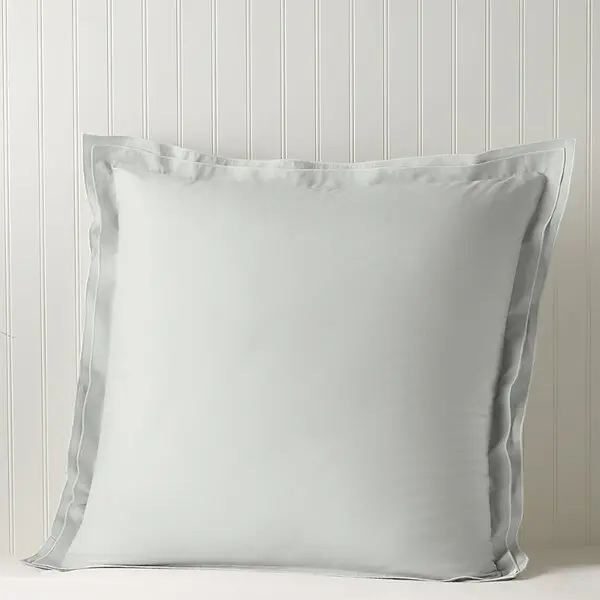SKY Tipped Double Flange Percale Sham Set, Euro Exclusive - Grey