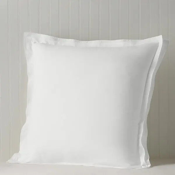 SKY Tipped Double Flange Percale Sham Set, Euro Exclusive - White