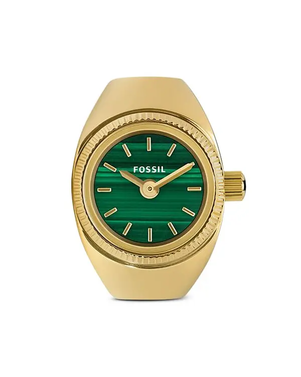 Fossil Ring Watch, 15mm - Green/gold
