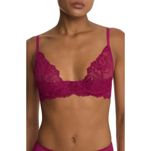 Natori Peony Unlined Lace Underwire Bra - Dark Raspberry