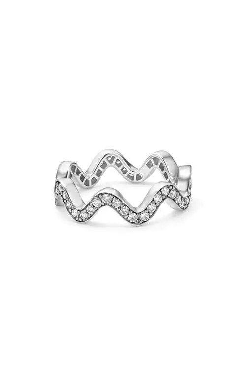 Lagos Caviar Spark Diamond Wave Eternity Ring