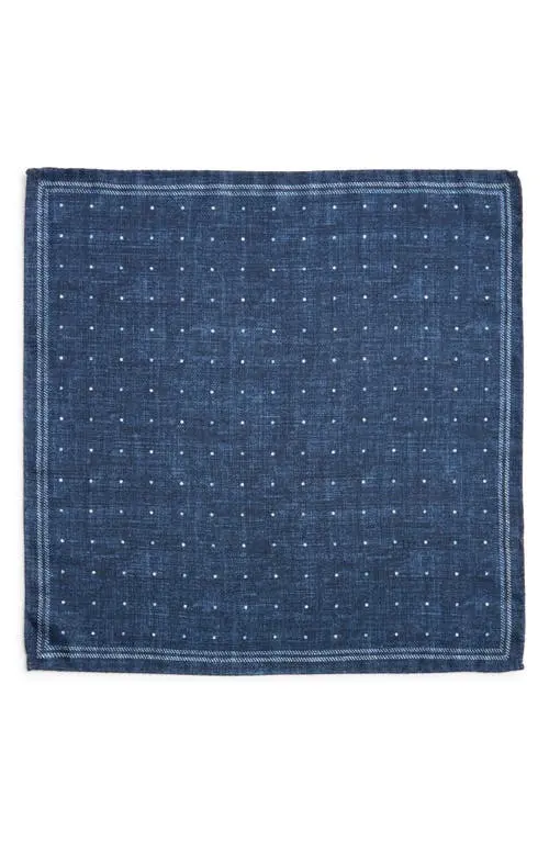 JACK VICTOR Gillis Reversible Silk Pocket Square - Navy
