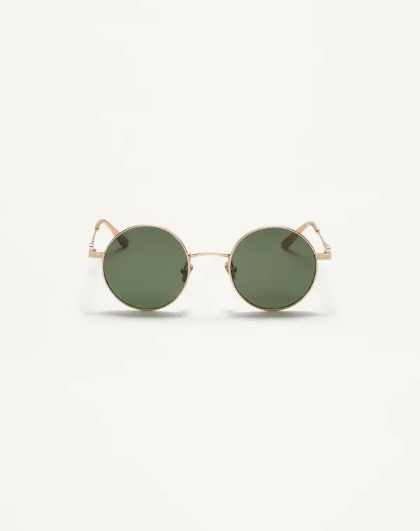 Valentino Garavani Round Frame Sunglasses - Gold/green