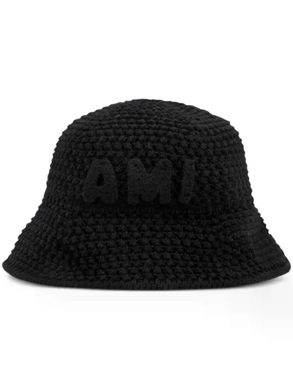 Ami Logo-patch Bucket Hat - Black