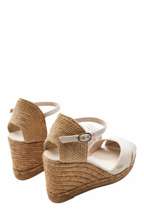 VISCATA Aiguablava Canvas Espadrille Wedge Sandals - Beige