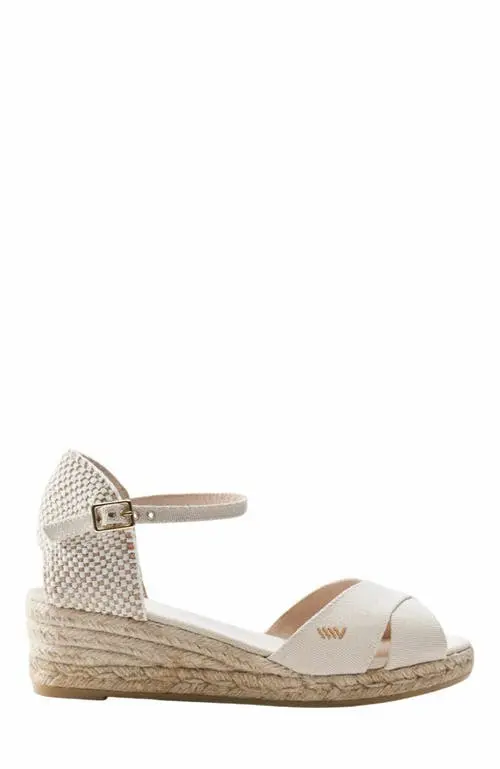 VISCATA Salina Canvas Espadrille Sandal Wedges - Beige