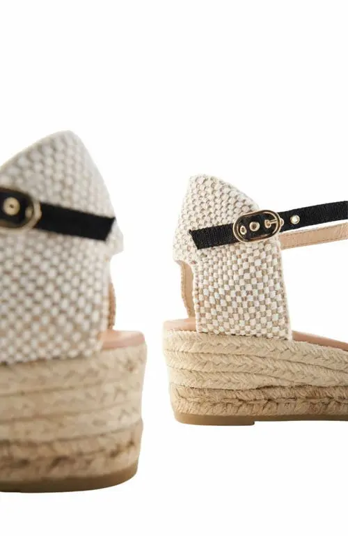 VISCATA Cavall Canvas Espadrille Wedge Sandals - Black