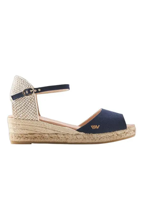 VISCATA Cavall Canvas Espadrille Wedge Sandals - Navy
