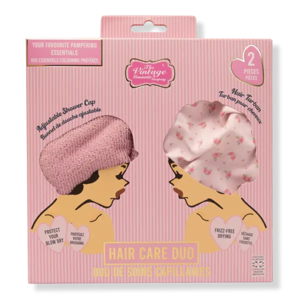 THE VINTAGE COSMETIC COMPANY Ditsy Rose Shower Cap And Hair Towel Set - One-color