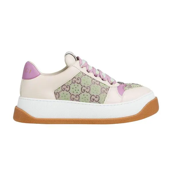 Gucci Screener Sneakers With Gg Crystals - Purple | Editorialist