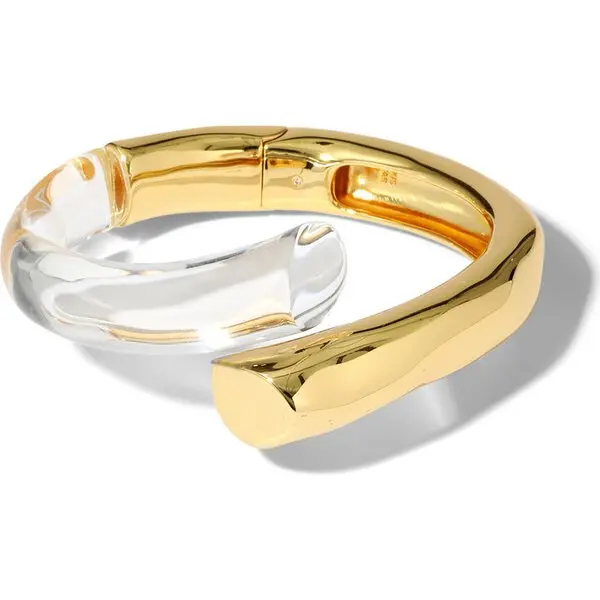 Alexis Bittar Liquid Lucite® Bypass Bracelet - Gold/ Clear