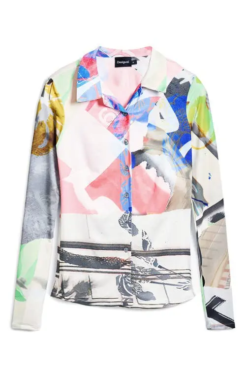 Desigual Abstract Print Shirt - White Multi