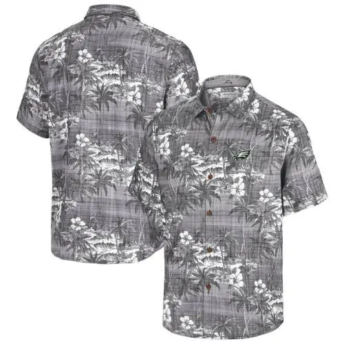 Tommy Bahama Philadelphia Eagles Coconut Point Isla Palmetta Camp Button-up Shirt - Black