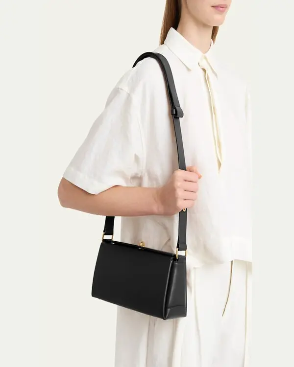 Plan C Folded Leather Shoulder Bag