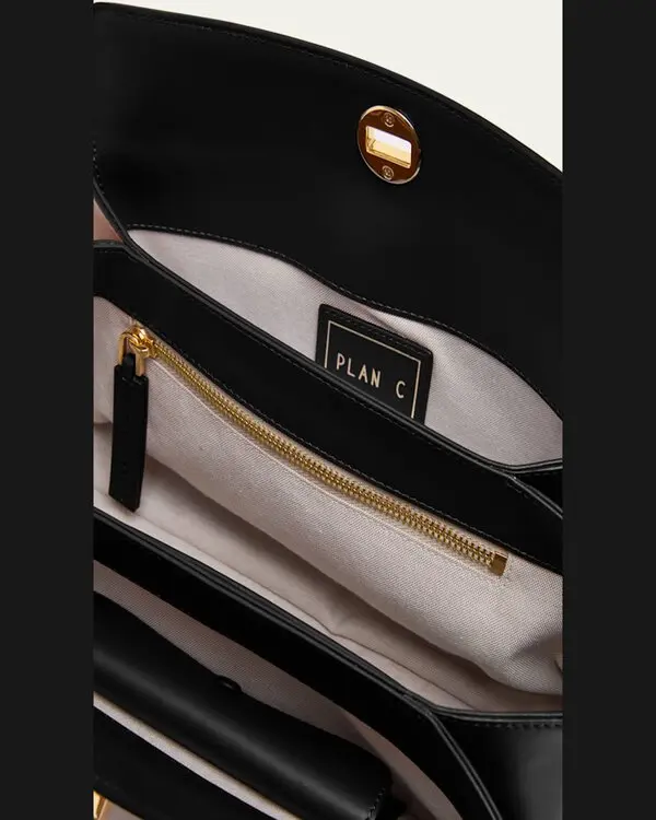 Plan C Folded Leather Shoulder Bag