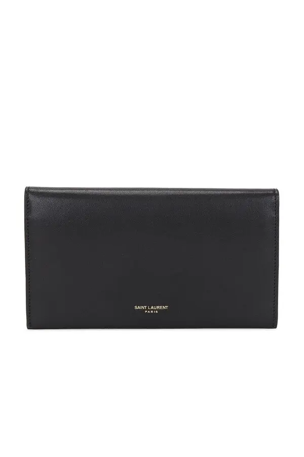 Saint Laurent Large Flap Wallet In Black - Nero