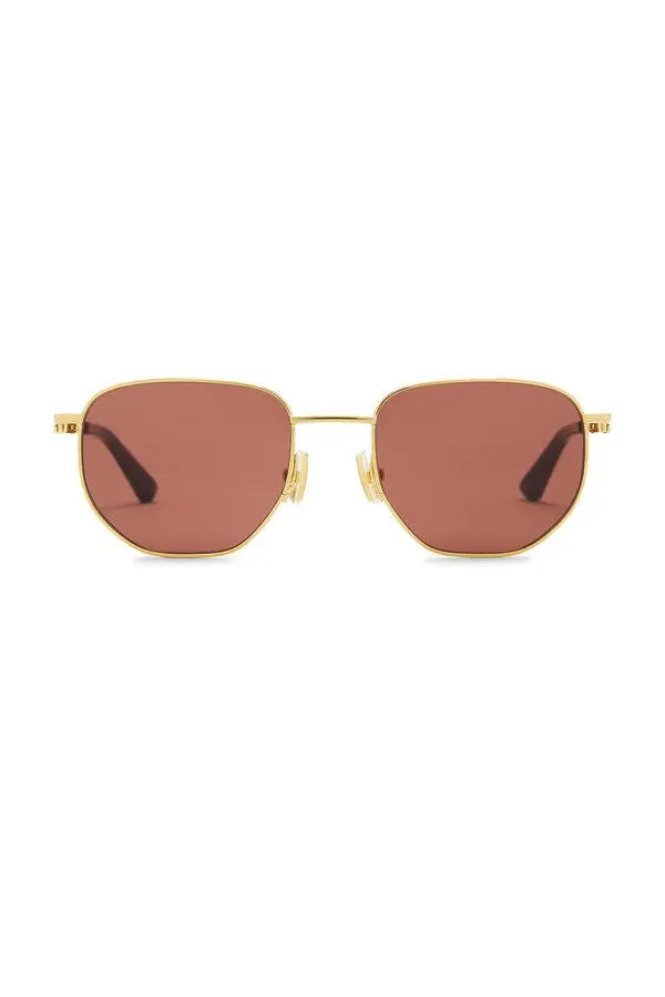 Bottega Veneta Split Sunglasses - Gold & Brown