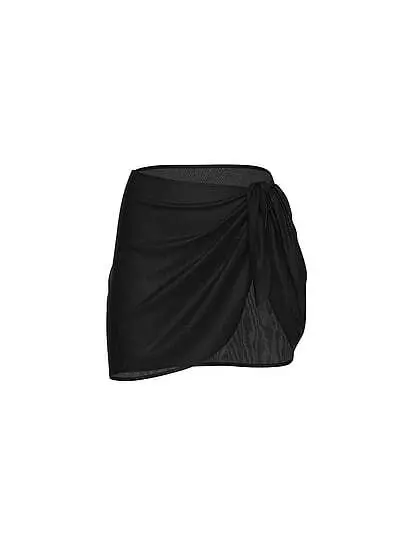 Victoria's Secret Sheer Crinkle Mini Sarong - Black