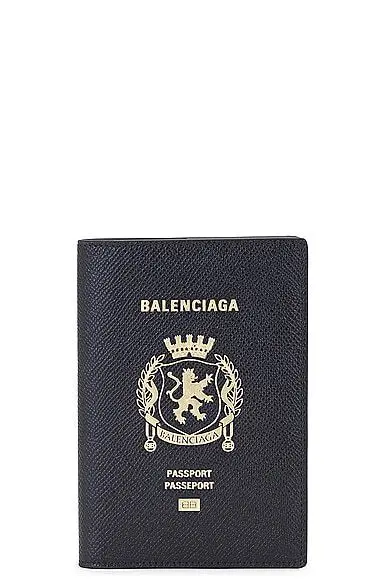 Balenciaga Passport Holder Wallet - Black