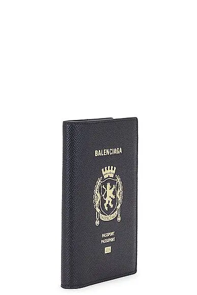 Balenciaga Passport Holder Wallet - Black