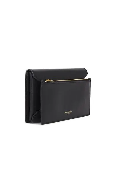 Saint Laurent Large Flap Wallet - Nero
