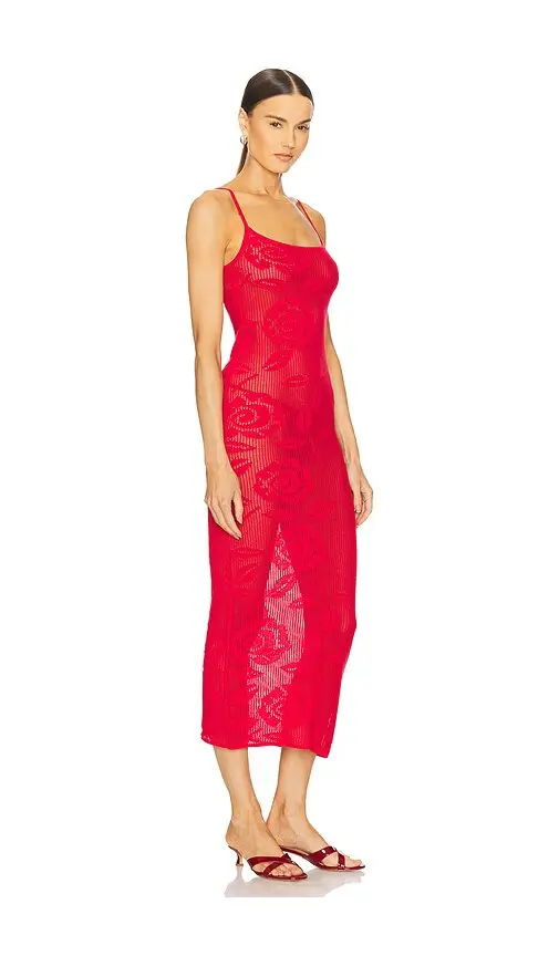 loba red dress Orlando Midi Dress