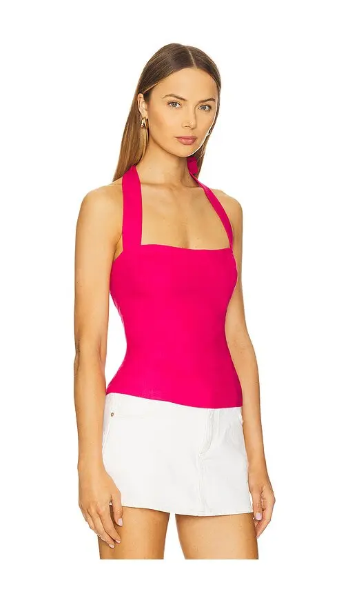 Bardot Raya Linen Halter Top