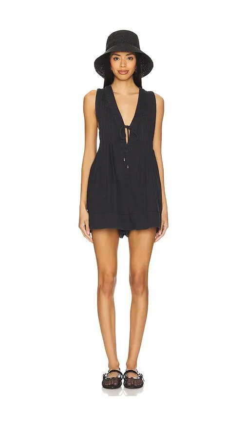 Free People Webster Romper - Black Wash