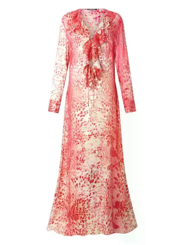 Roberto Cavalli Jaguar-print Midi Dress - Red