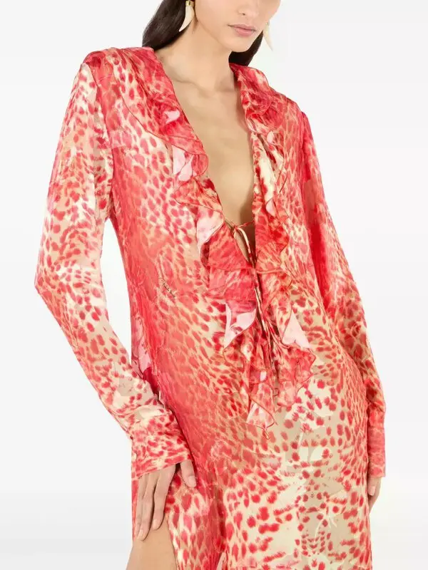 Roberto Cavalli Jaguar-print Midi Dress