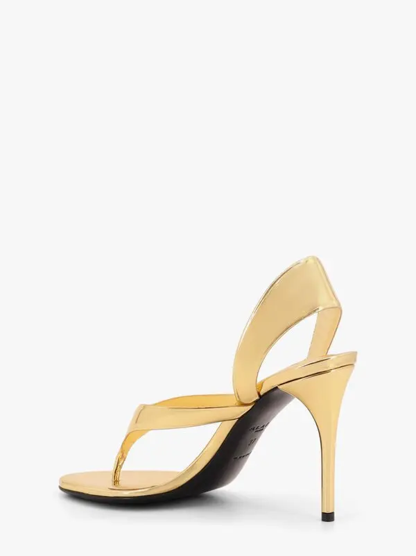Alaïa Laminated Leather Heel Thong Sandals